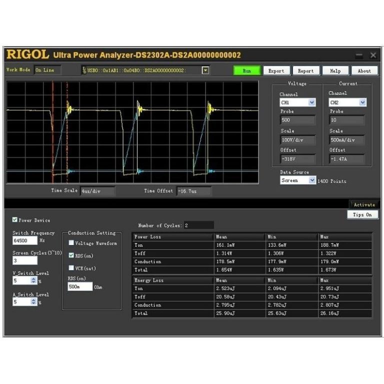 Rigol UPA-DS Ultra Power Analyzer -ohjelmisto - IO Signal Oy